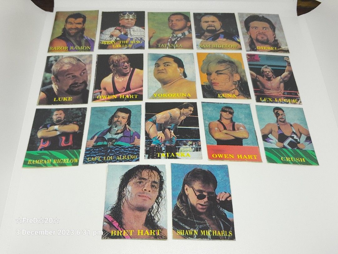 1990s WWF Wrestlers Stickers Set (34pcs), Hobbies & Toys, Memorabilia ...