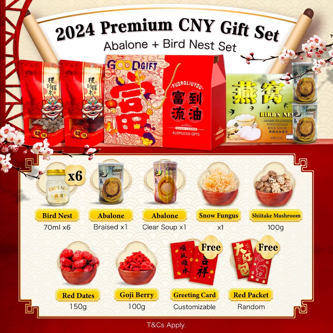 2024 CNY Premium Gift Set (Abalone + Bird Nest), Food & Drinks, Gift ...