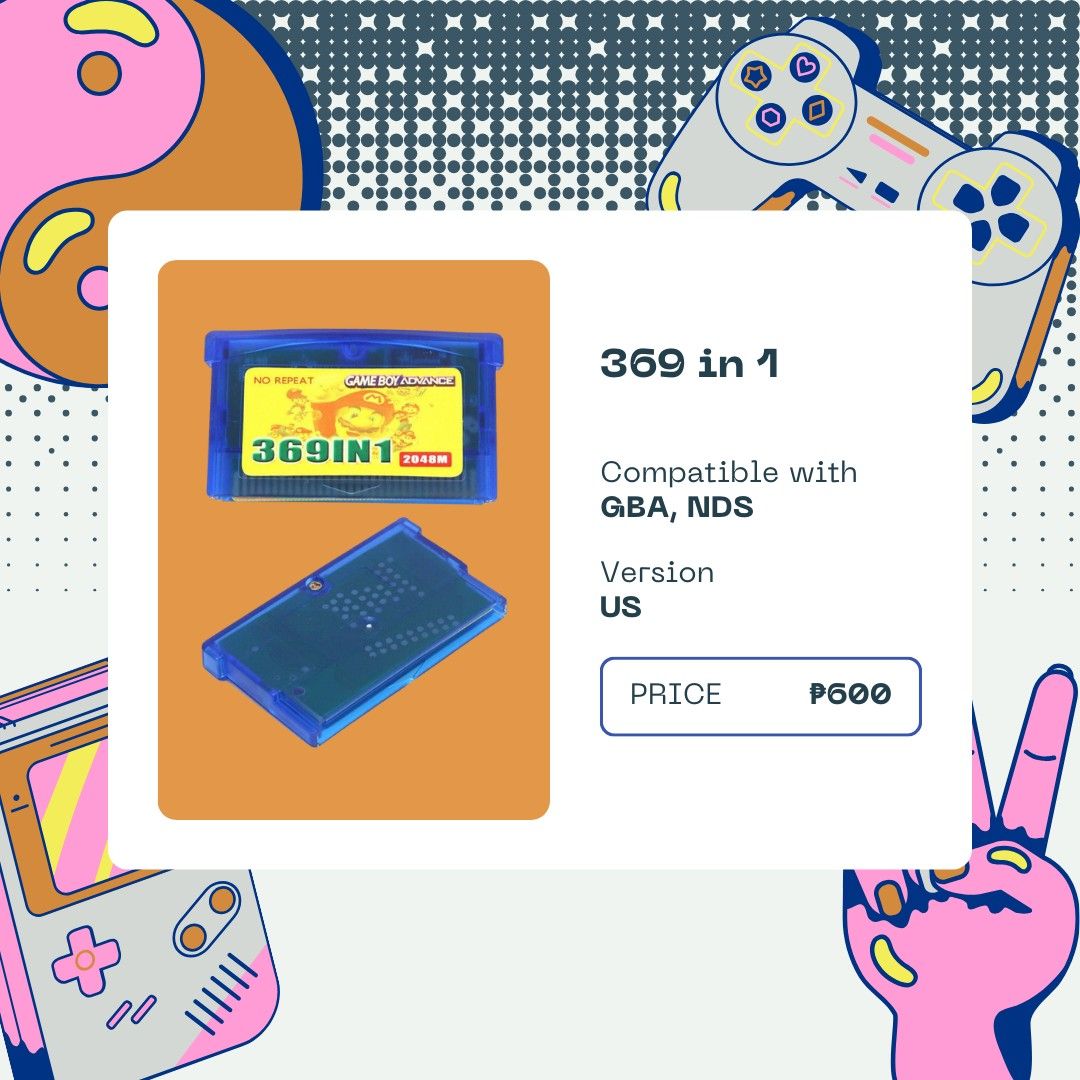 369 in 1 Game Boy Advance Cartridge, Video Gaming, Video Games ...