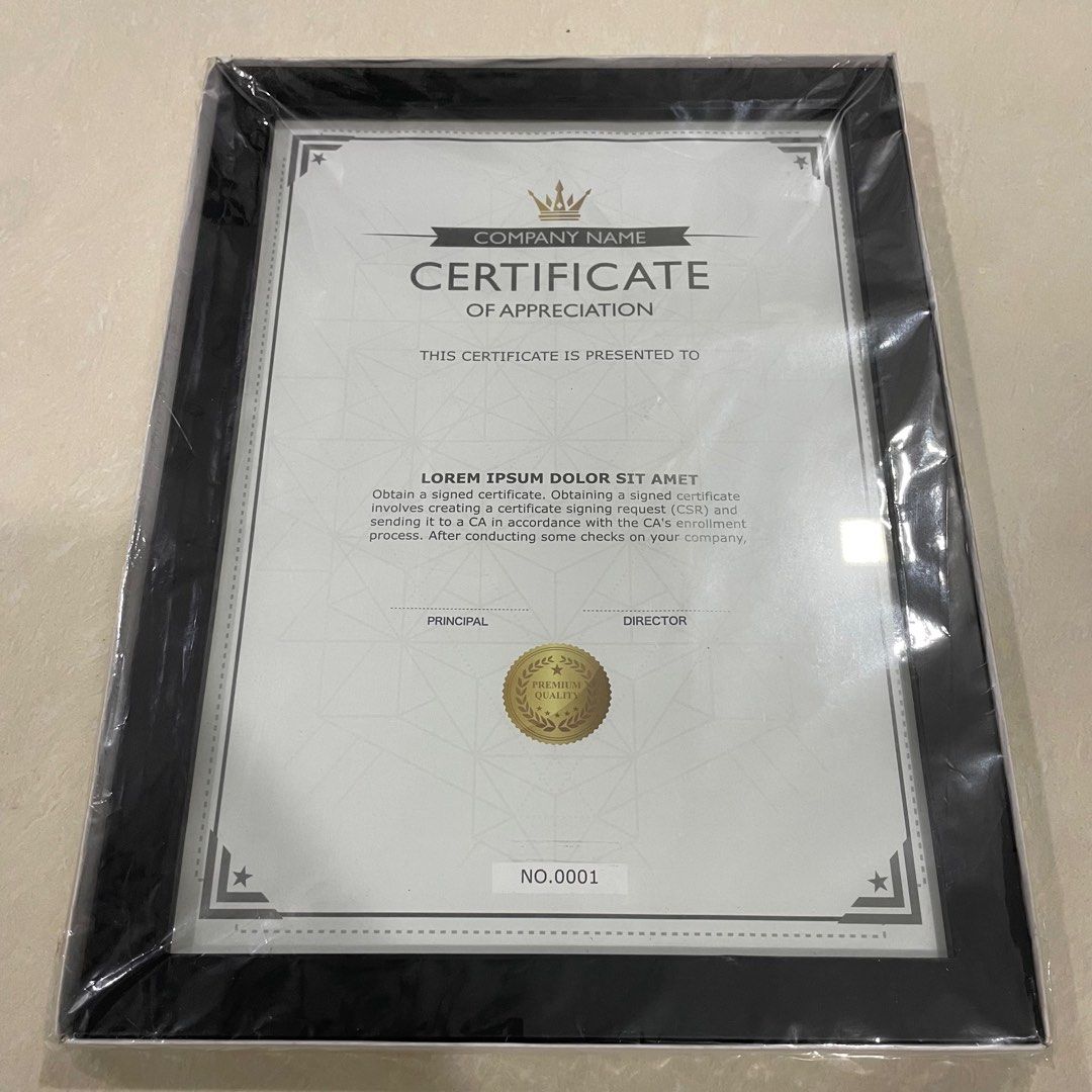 A4 Size Wooden Certificate Frame, Furniture & Home Living, Home Decor ...
