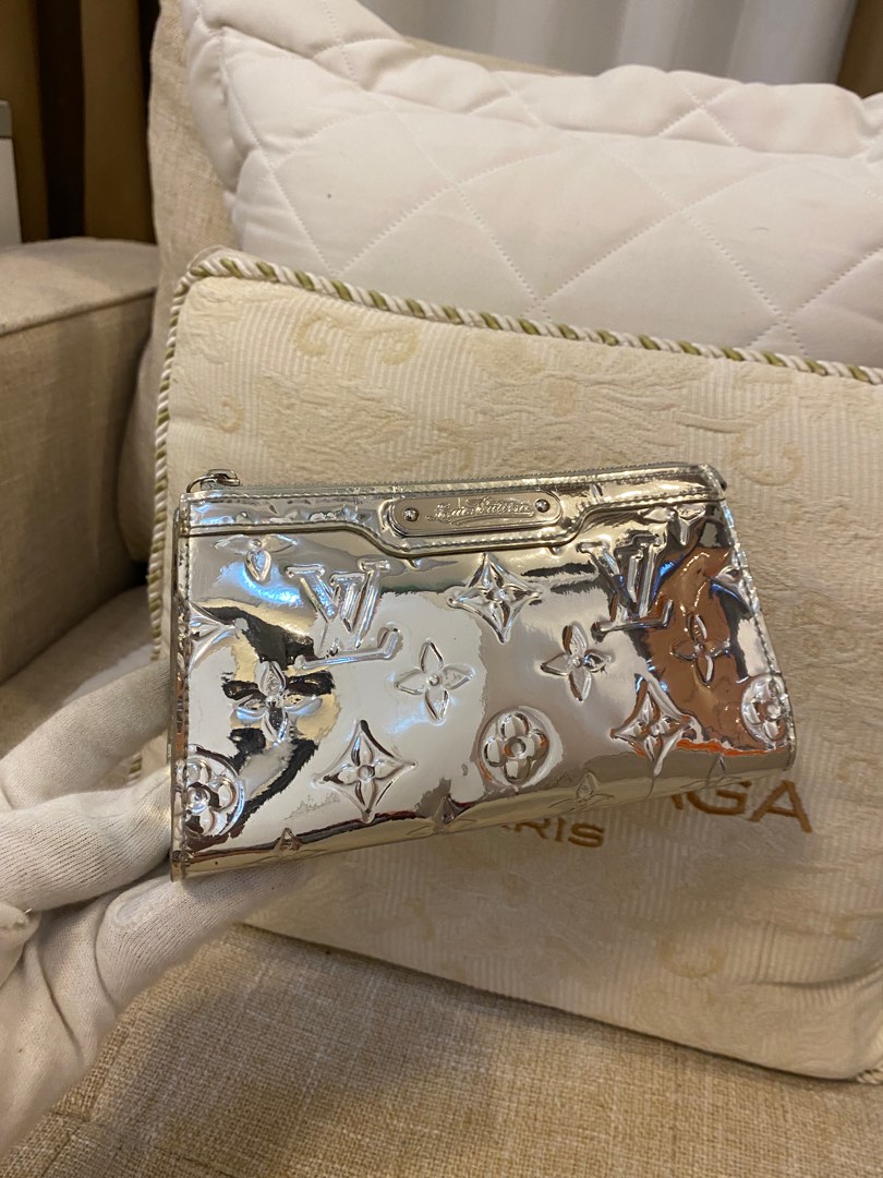 Authentic Louis Vuitton Mirror Miroir silver Pouch, Luxury, Bags ...