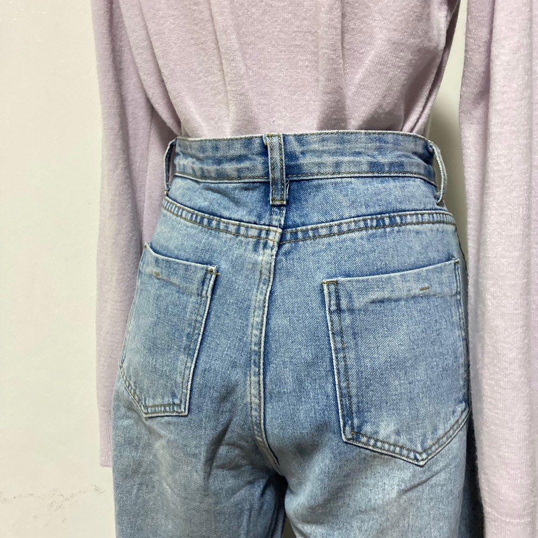 Baggy straight leg HW jeans wide leg basic minimalist cottagecore coquette y2k acubi, Women's ...