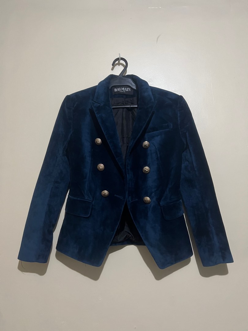 balmain velvet blazer, Women's Fashion, Coats, Jackets and Outerwear on ...