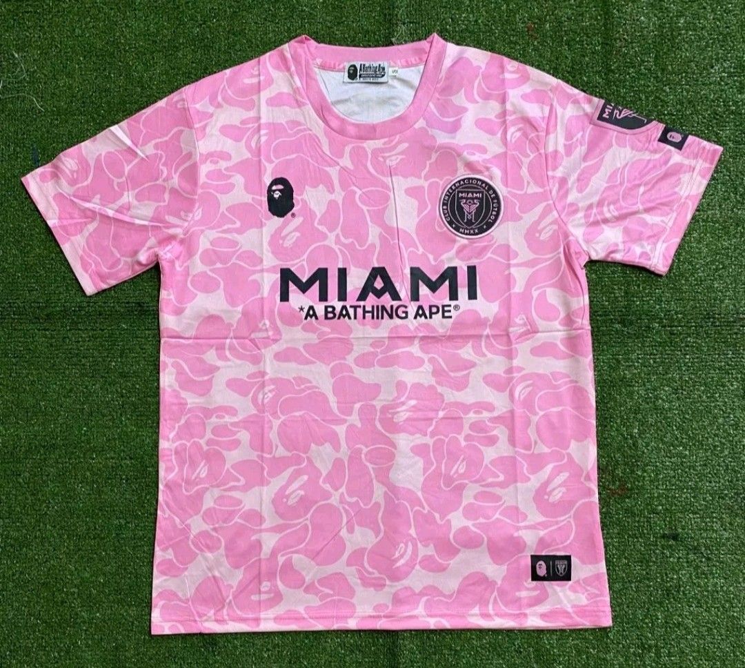 Bape x inter Miami pink jersey 23/24, Men's Fashion, Activewear on ...