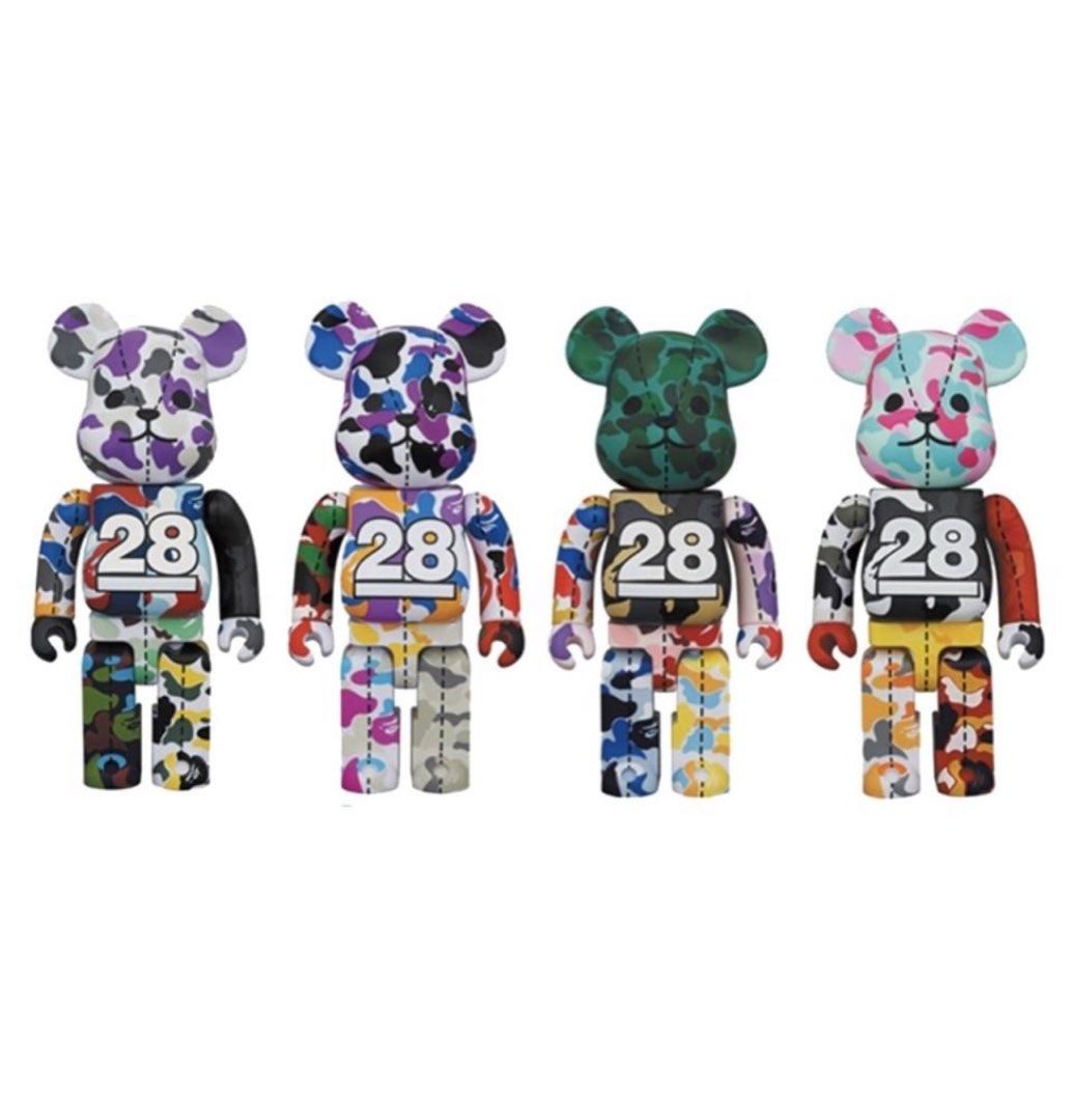 Bearbrick Bape 28th Anniversary Set 400%, Hobbies & Toys, Toys & Games ...