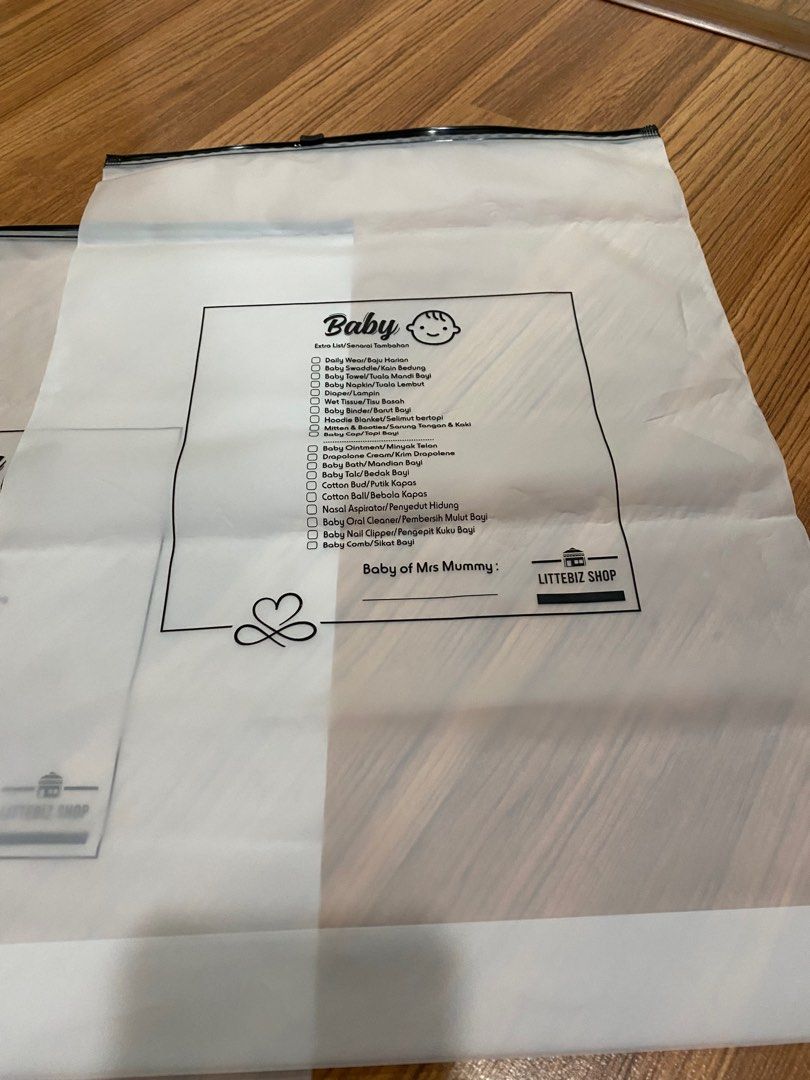 BEG PLASTIK HOSPITAL for PACKING BAJU IBU, BABY & BARANG KEPERLUAN ...