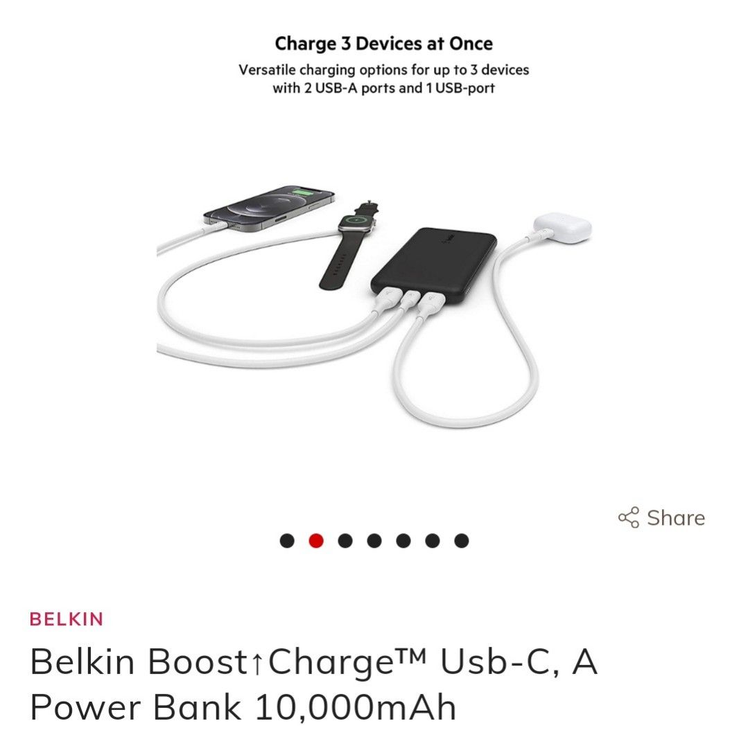 Belkin Boost Charge USB-C & A 10000mah power bank, Mobile Phones ...