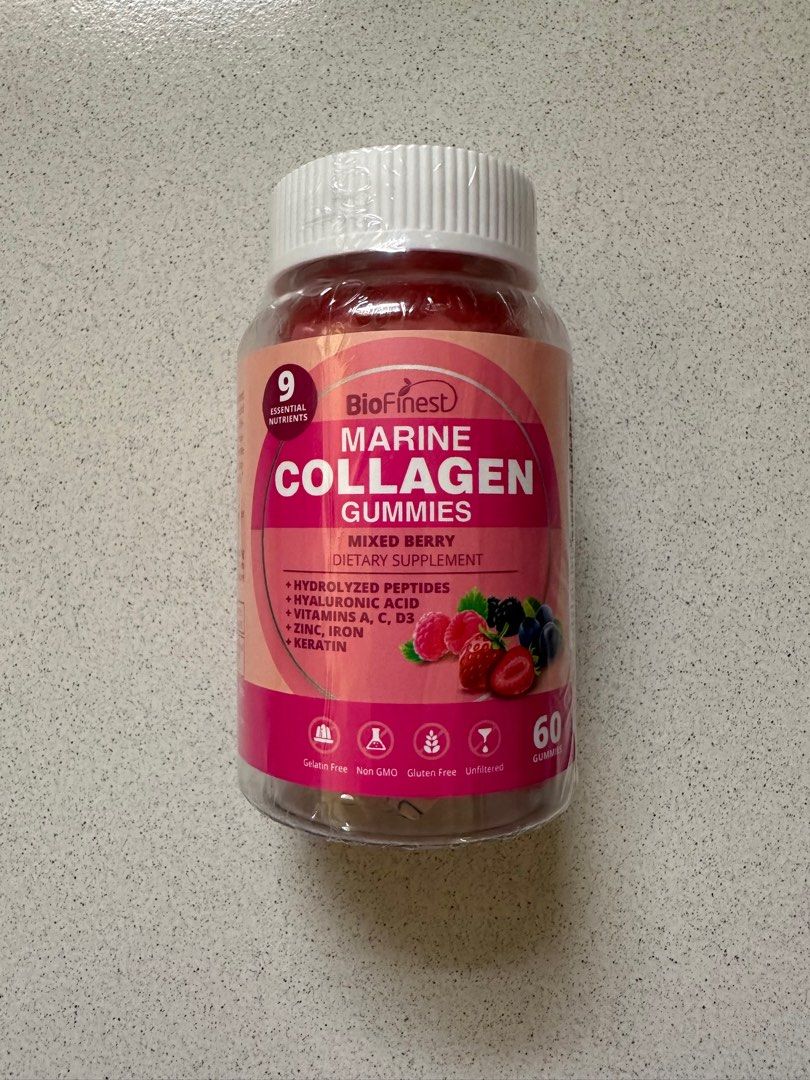 BioFinest Marine Collagen Gummies, Health & Nutrition, Health ...
