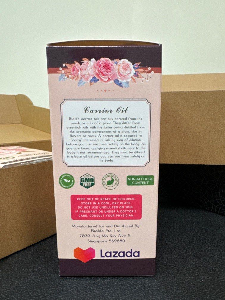 Biolife Premium Grade 100% Pure Natural Carrier Oil (Base Oil) x 6 ...