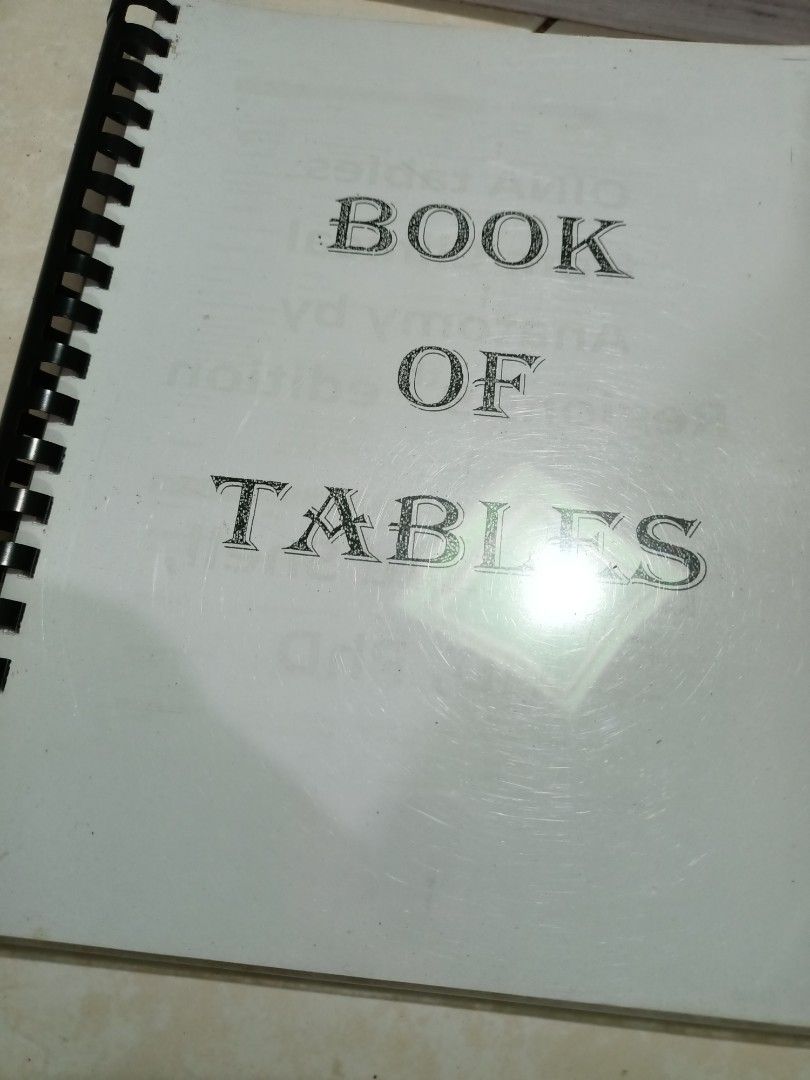 Book Of Tables, Hobbies & Toys, Books & Magazines, Textbooks on Carousell