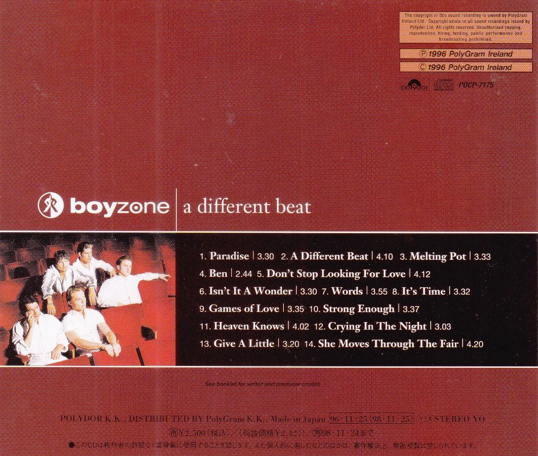 BOYZONE A DIFFERENT BEAT (IMPORTED from JAPAN), Hobbies & Toys, Music ...