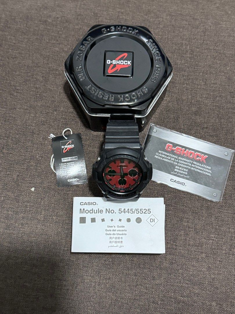 CASIO G-SHOCK GAS-100AR-1ADR STANDARD ANALOG-DIGITAL BLACK WATCH, Men's ...
