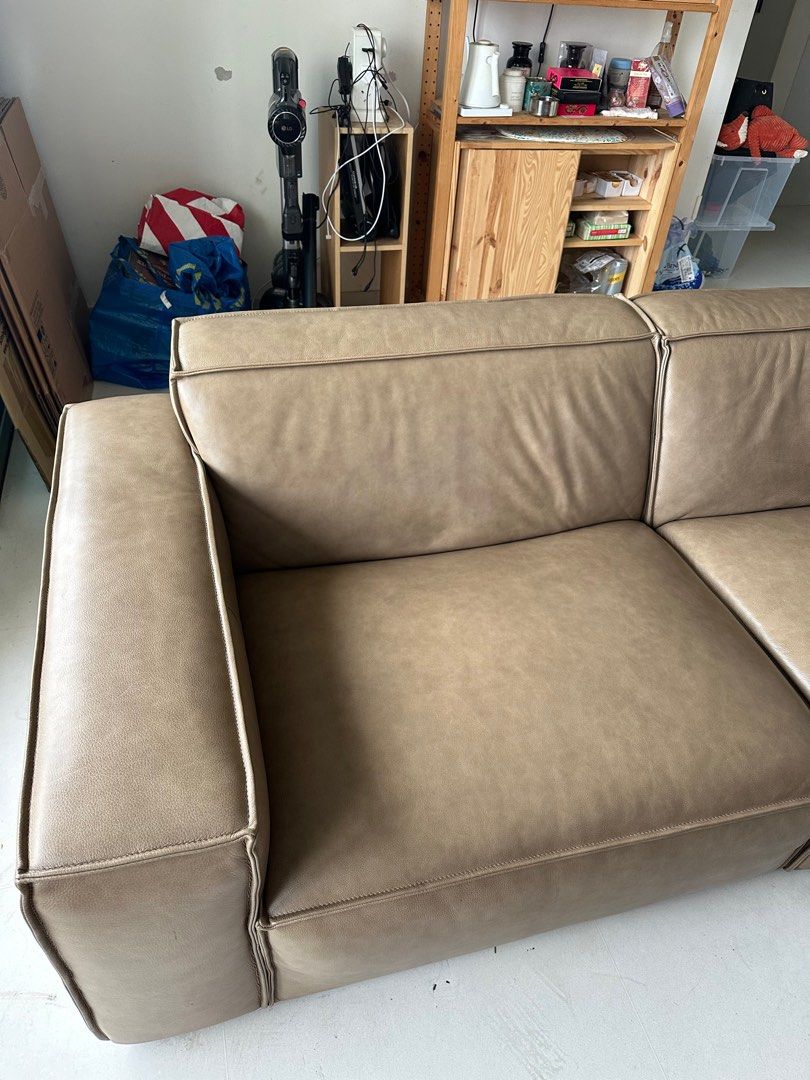 Castlery Jonathan leather sofa, Furniture & Home Living, Furniture ...