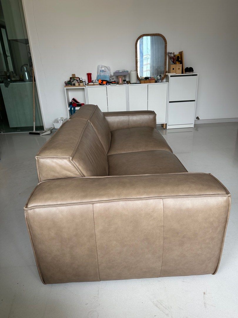 Castlery Jonathan leather sofa, Furniture & Home Living, Furniture ...