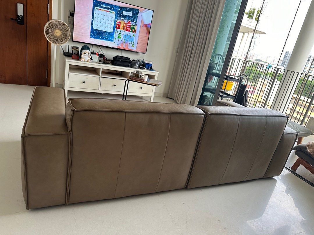 Castlery Jonathan leather sofa, Furniture & Home Living, Furniture ...