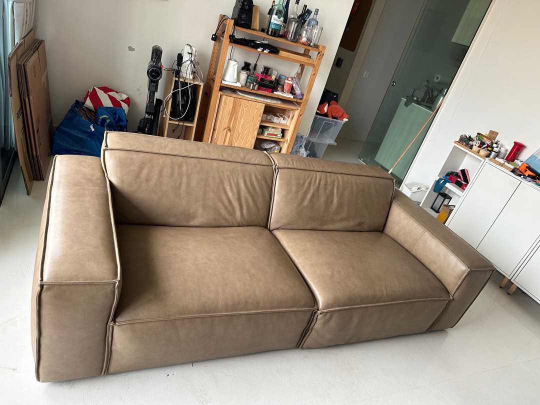 Castlery Jonathan leather sofa, Furniture & Home Living, Furniture ...