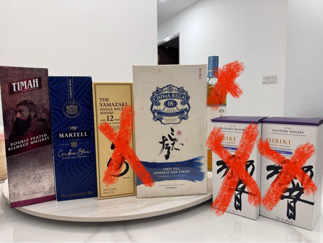 Chivas Hibiki Macallan Martell Timah, Food & Drinks, Beverages on Carousell