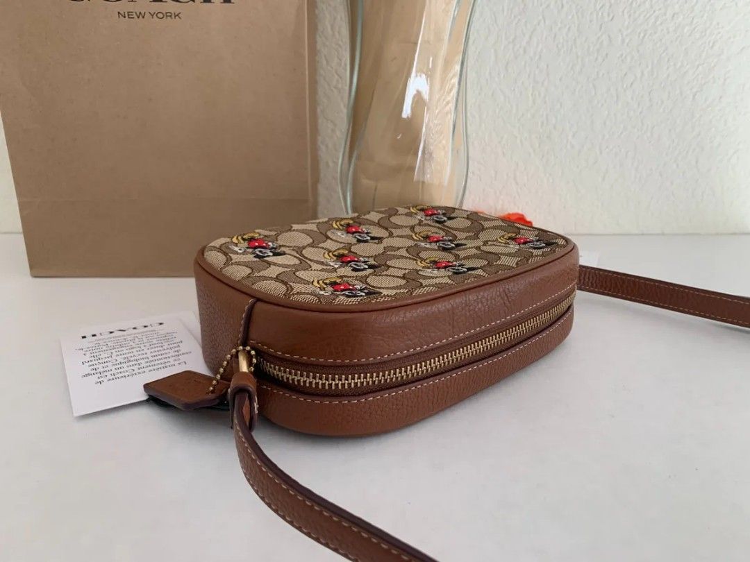 Coach DISNEY X COACH MINI JAMIE CAMERA BAG IN SIGNATURE JACQUARD WITH ...
