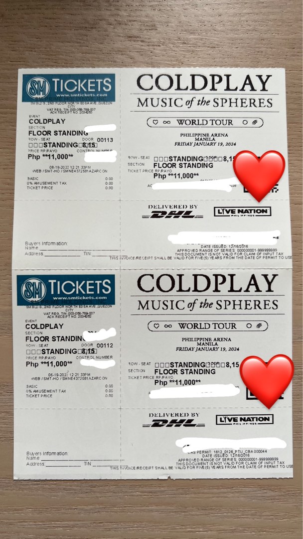 Coldplay Concert Day 1 floor standing, Tickets & Vouchers, Event ...