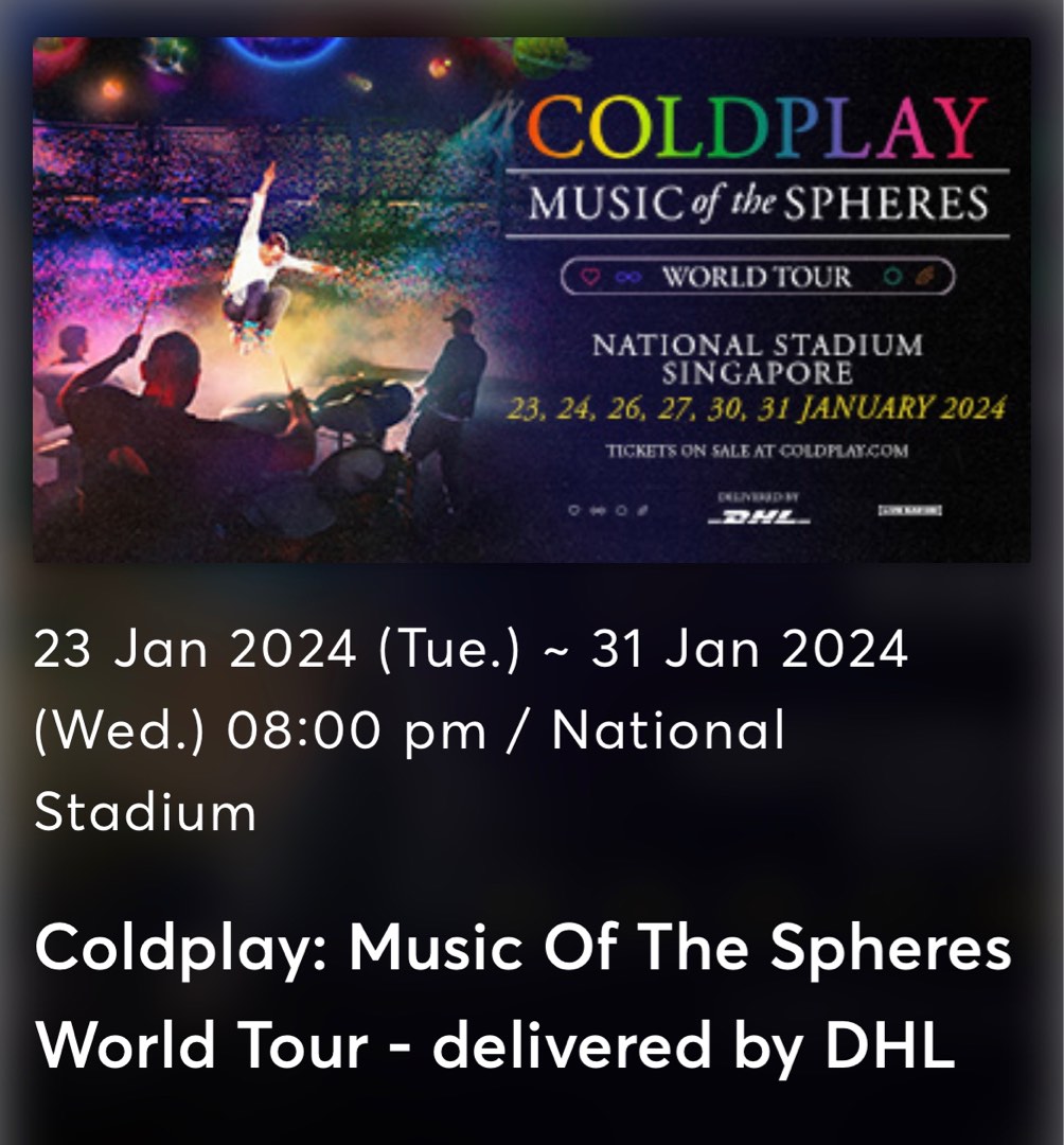 Coldplay Infinity Ticket 2024 Concert Singapore All Dates Link (PM TELE ...