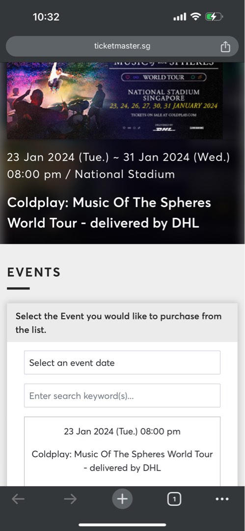 Coldplay infinity ticket access link, Tickets & Vouchers, Event Tickets ...