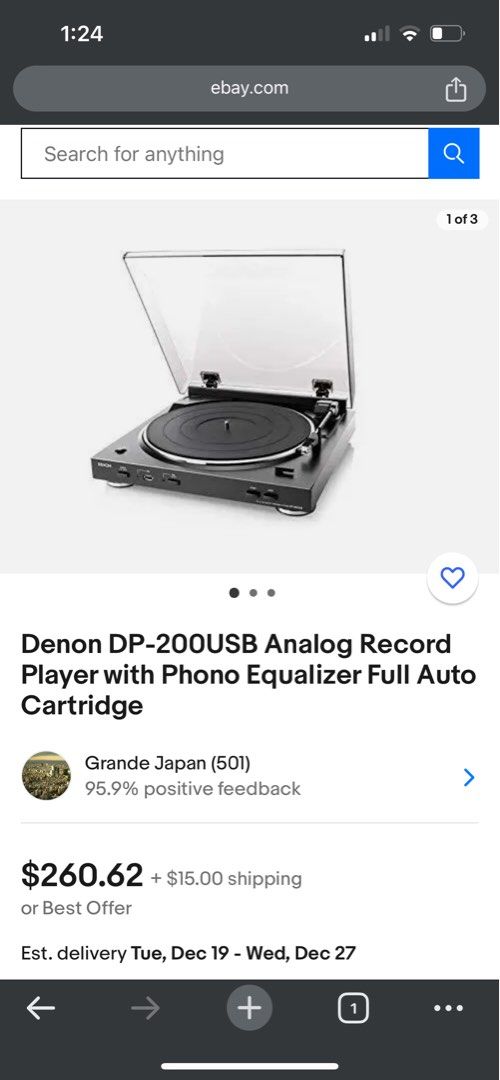 Denon DP-200 USB Turntable, Audio, Other Audio Equipment on Carousell