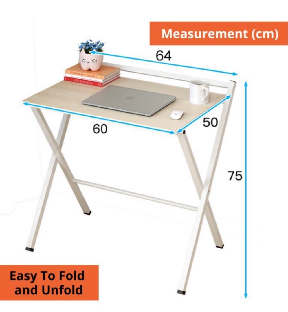 Foldable Table Study Computer Desk, Furniture & Home Living, Furniture ...