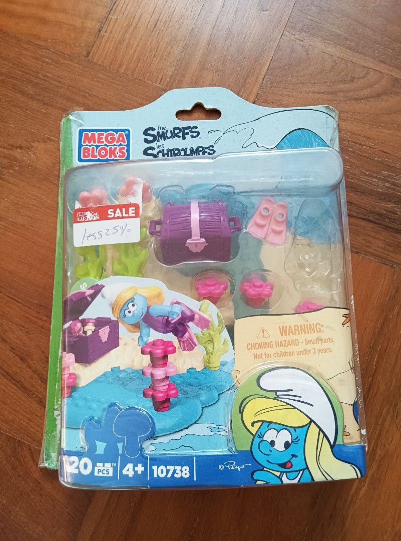 FWP Mega Bloks The Smurfs Snorkeling Smurfette Set #10738 Not lego ...
