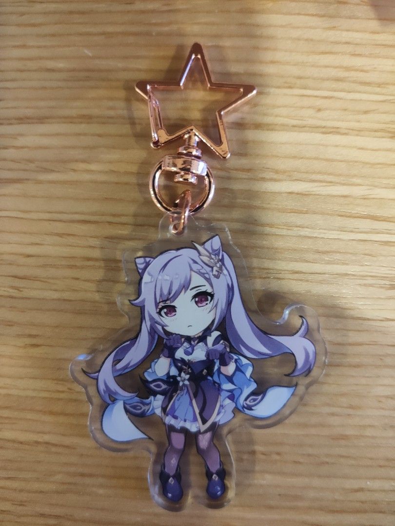Genshin keychains from Singapore artists (Yelan, Yoimiya, Keqing ...