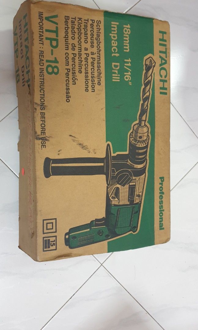 Hitachi VTP-18 impact drill, Furniture & Home Living, Home Improvement ...