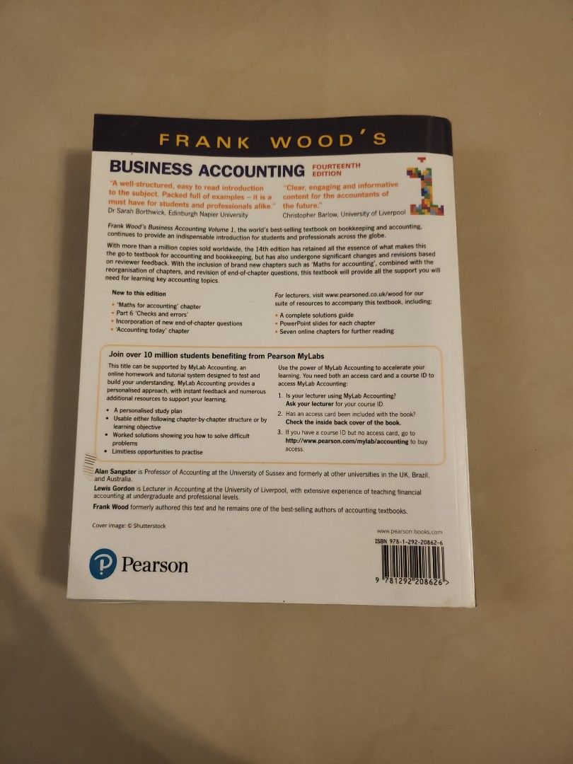 IGCSE frank woods BUSINESS ACCOUNTING textbook, Hobbies & Toys, Books ...