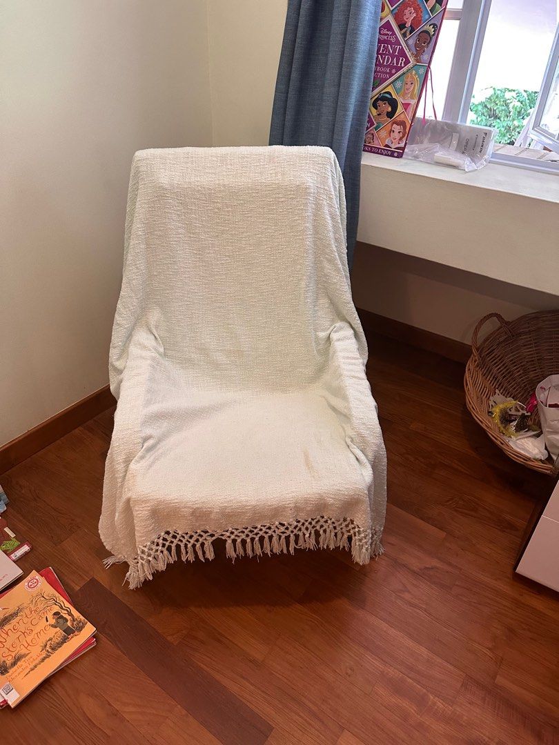 IKEA Armchair with foot rest, Furniture & Home Living, Furniture ...