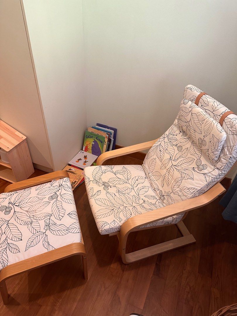 IKEA Armchair with foot rest, Furniture & Home Living, Furniture ...
