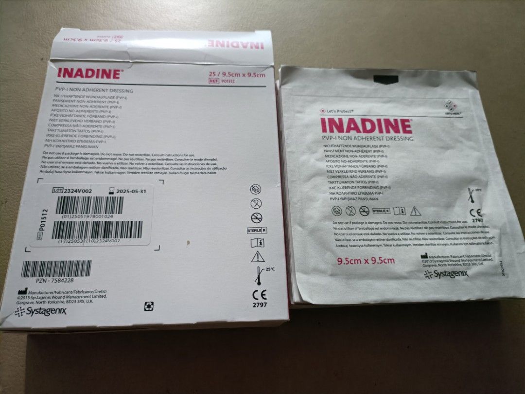 Inadine, PVP-1 Non Adherent Dressing, Health & Nutrition, Medical ...