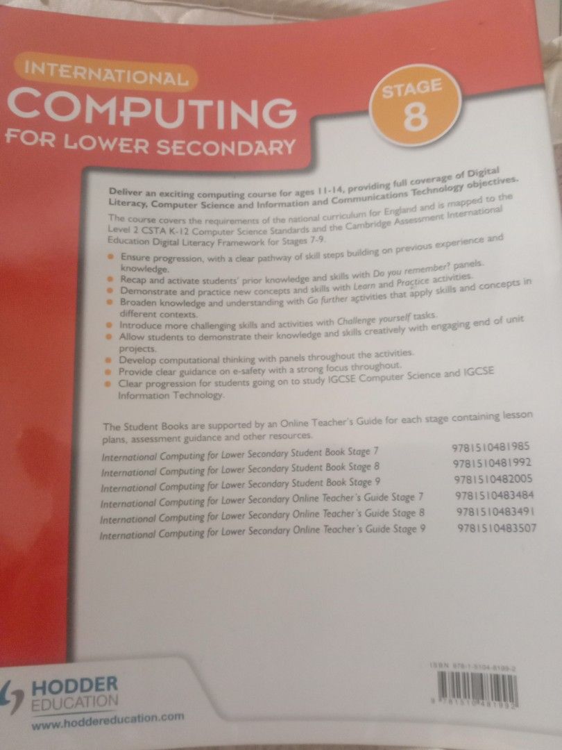 International computing for lower secondary stage 8, Hobbies & Toys ...