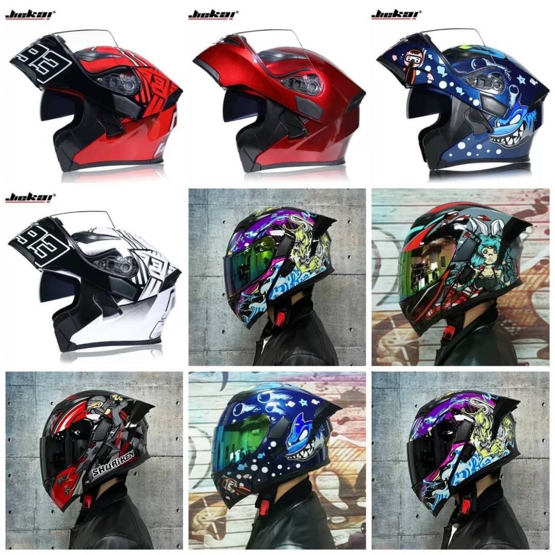 JIEKAI modular motorbike helmet with DOT certification and double visor ...