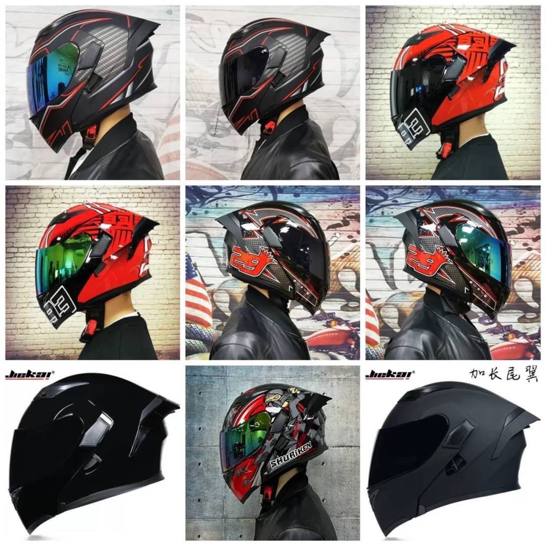 JIEKAI modular motorbike helmet with DOT certification and double visor ...