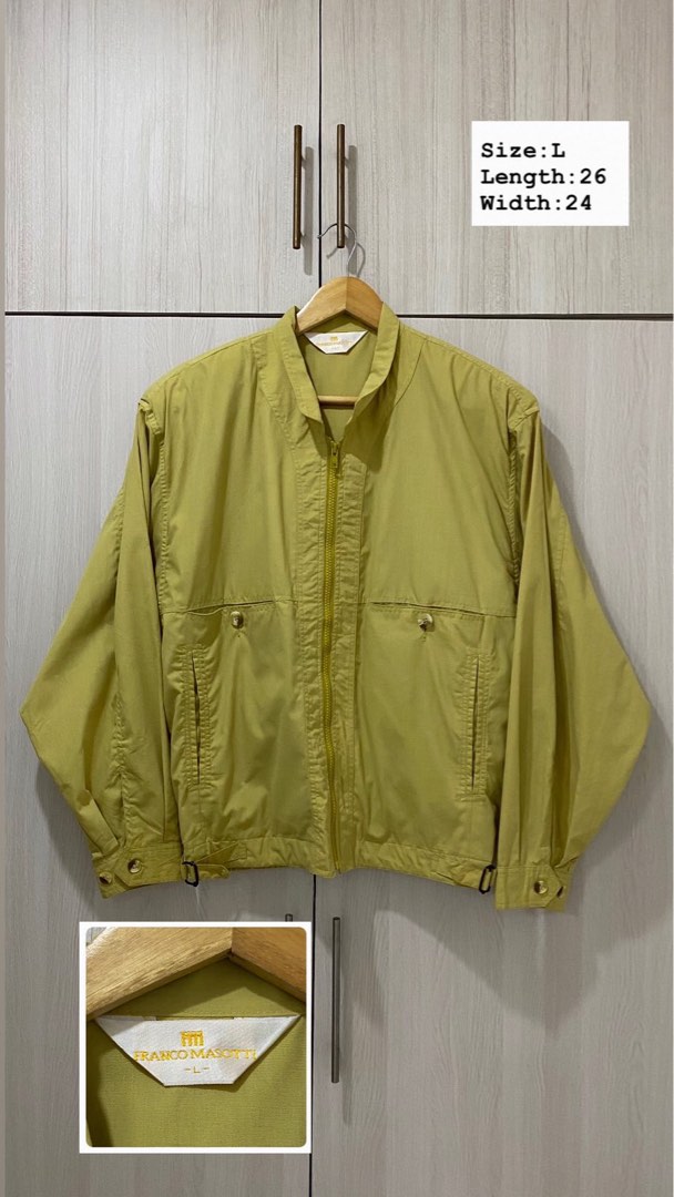 JS4. Franco Masotti Yellow Harrington Jacket, Women's Fashion, Coats ...