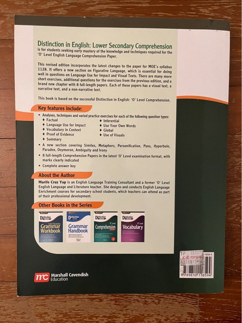 lower secondary comprehension distinction in english assessment book ...