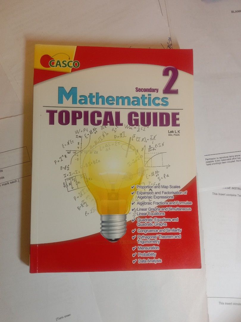 Maths topical revision guide assessment practise book secondary 1/2, Hobbies & Toys, Books ...