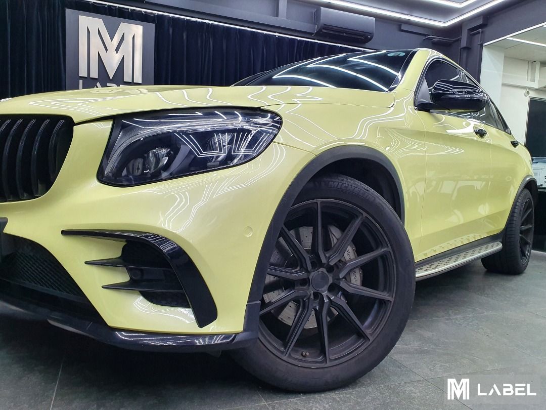Mercedes Benz GLC Full Vinyl Wrap - PET Chanel Yellow, Car Accessories ...