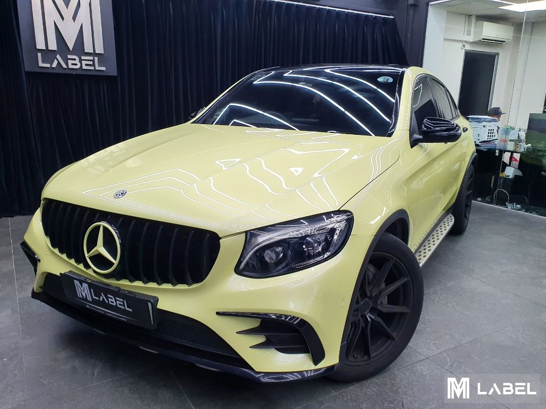 Mercedes Benz GLC Full Vinyl Wrap - PET Chanel Yellow, Car Accessories ...
