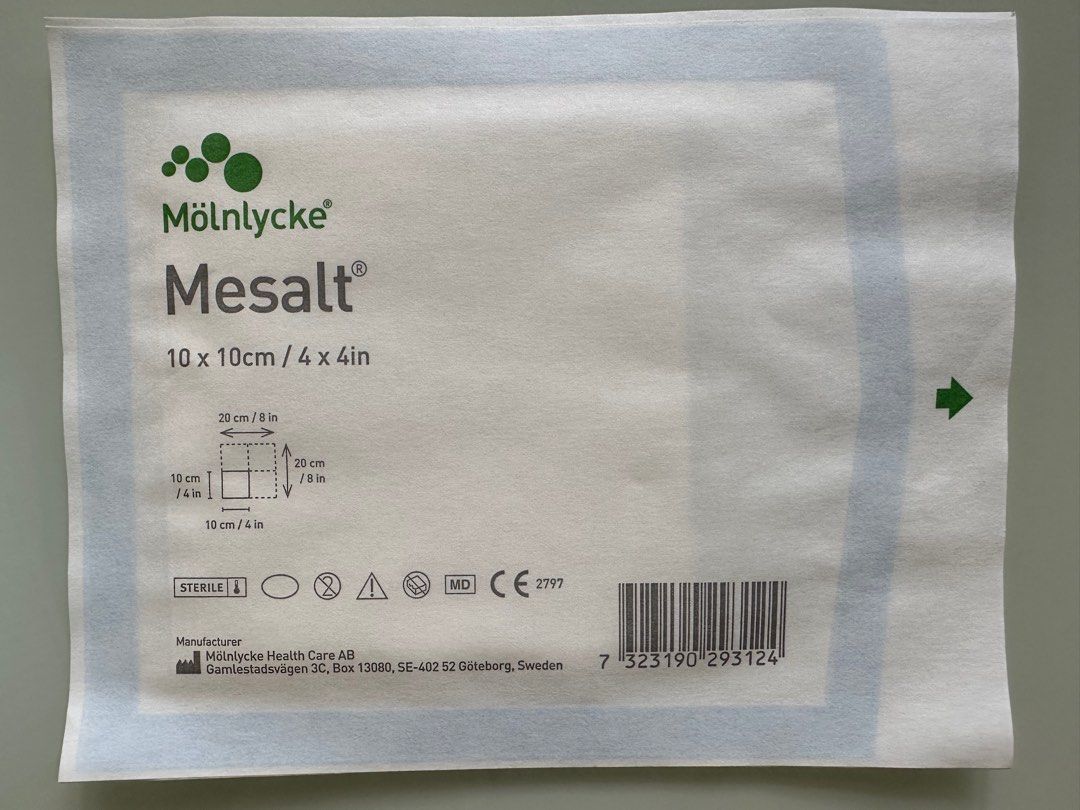 Mesalt Molnlycke for Wound Dressing, Health & Nutrition, Medical ...