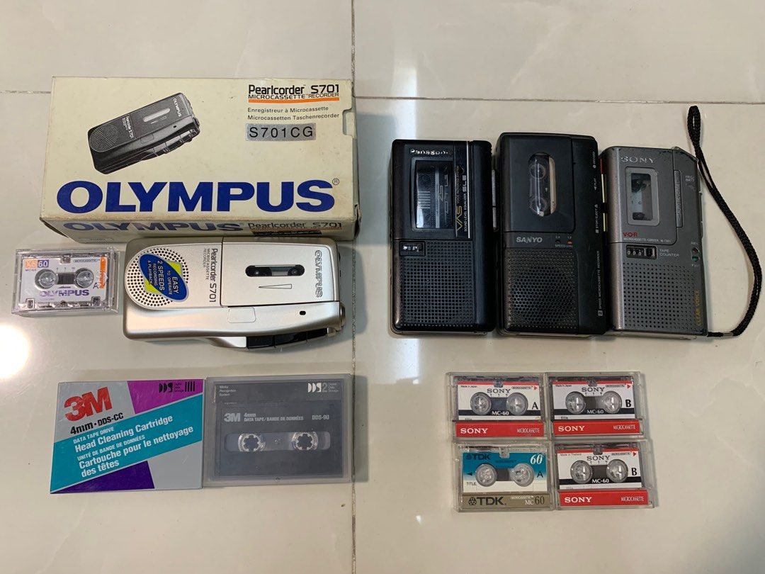 Microcassette recorder / tapes (Olympus new / Panasonic, Sony, Sanyo ...