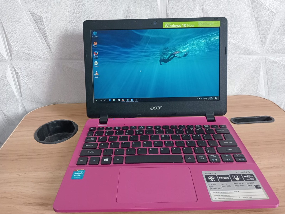 Notebook acer aspire e3-112 warna pink intel celeron n2840 windows 10 ...