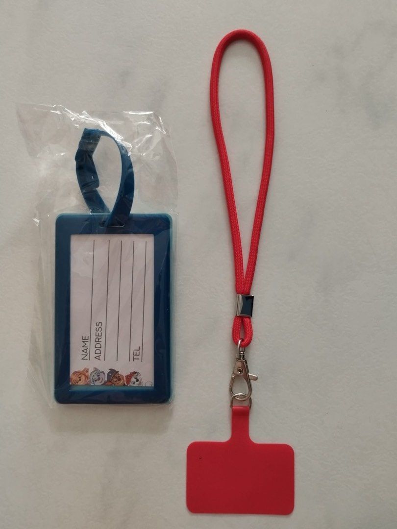 Paw Patrol Luggage tag and Red handphone strap, Everything Else on ...