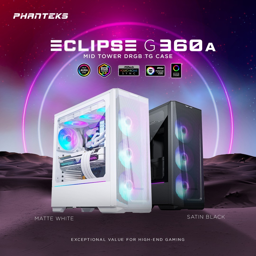 Phanteks Eclipse G360A D-RGB (Black/White), Computers & Tech, Parts ...