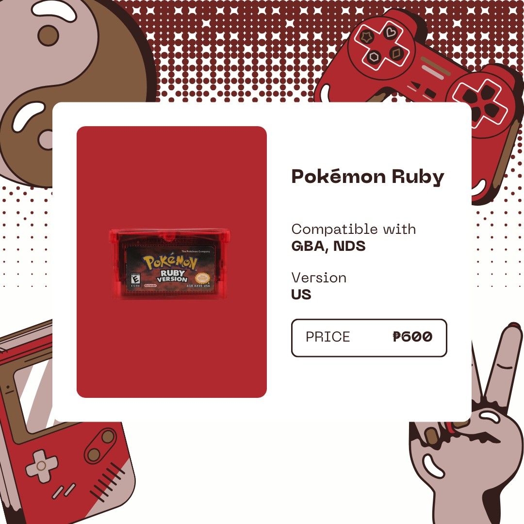 Pokemon Ruby Game Boy Advance Cartridge, Video Gaming, Video Games ...