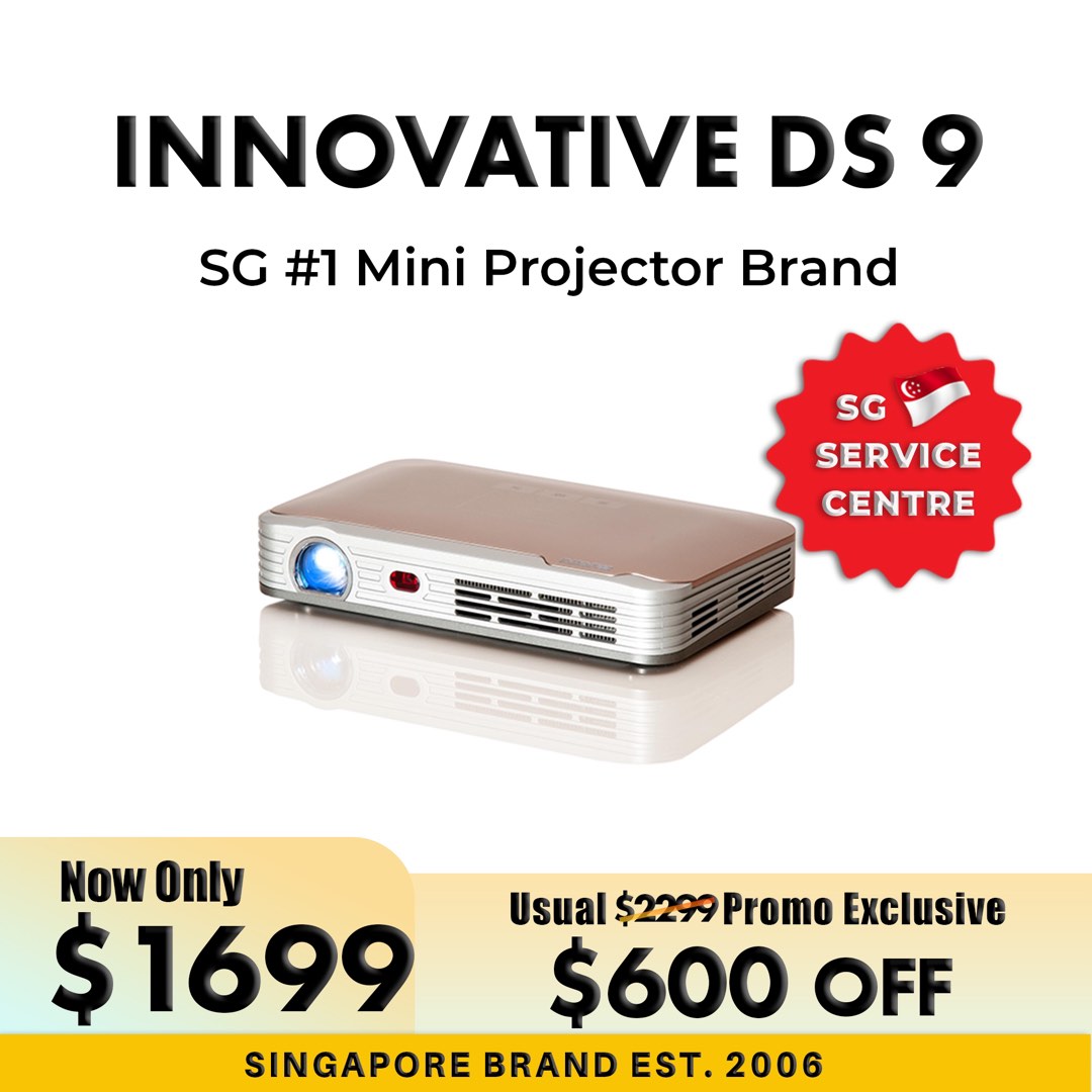 Portable Smart Mini Projector with inbuilt Battery, 3D, Ai Auto Focus ...