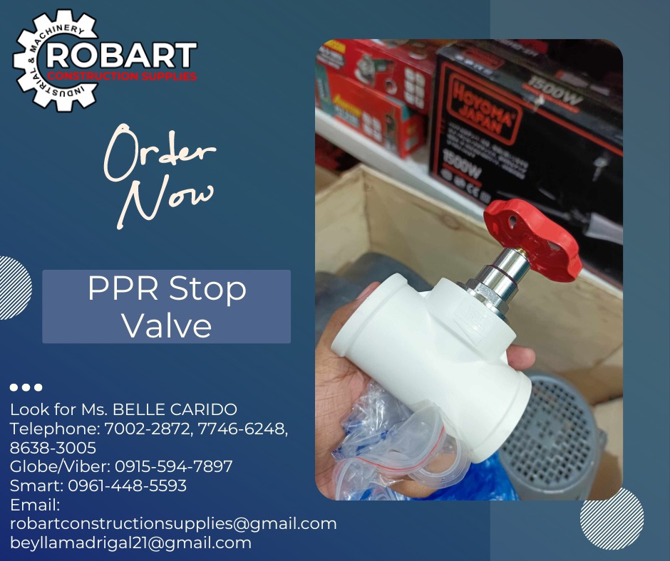 PPR Stop Valve, Commercial & Industrial, Construction Tools & Equipment ...